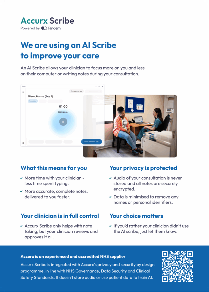 AccuRx Scribe – NHS Dovecot Surgery